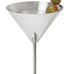 G.E.T. SW-1612-SS-EC Stainless Steel Metal Martini Glasses, 12 Ounce (Set of 4)