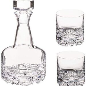 Orrefors Erik 3 Piece Set, Decanter and 2 Double Old Fashioned Glasses , One size -