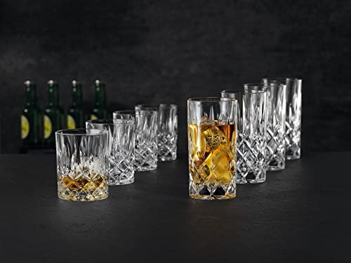 Nachtmann Noblesse Collection Long Drink Glasses | Set of 4 cocktail Cups | Made of Crystal Glass | 6-Inch Highball Glasses for Cocktails, Juice and other Mixed Drinks | 13-Ounces