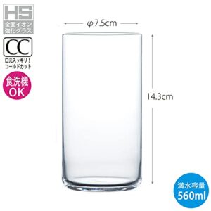 東洋佐々木ガラス Toyo Sasaki Glass USURAI B-09129 Whiskey Glass, Rock Glass, 18.0 fl oz (560 ml), Set of 6, Shatter Resistant, Cup, Made in Japan, Dishwasher Safe