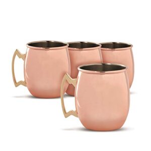 cambridge silversmiths 4 piece moscow mule mug set, 20 oz, copper