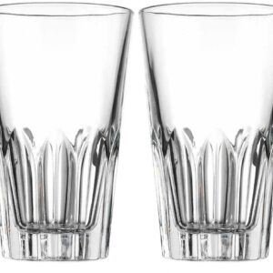 Glaver's Classic Drinking Glasses Set Of 4 Old Fashioned Highball Glass Cups 13.7 Oz, Diamond Cut Glass For Bar Glasses, Water, Beer, Juice, Cocktails