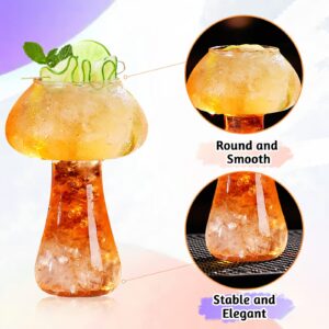 SuproBarware Mushroom Glasses Mushroom Cocktail Glass Cup (Transparent2B)