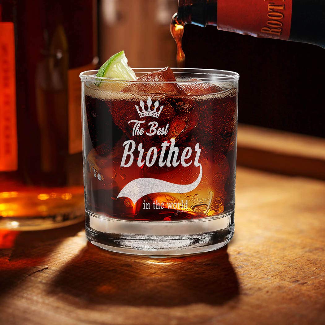 shop4ever The Best Brother In The World Engraved Whiskey Glass