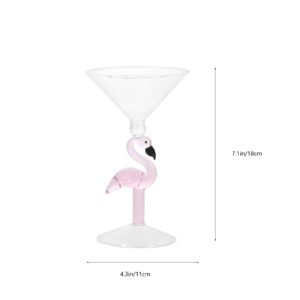 HEALLILY Martini Glasses Flamingo Martini Glasses Martini Goblet Glass Tableware Unique Bar Wine Glasses Long Stem Wine Glasses Pink Champagne Flutes