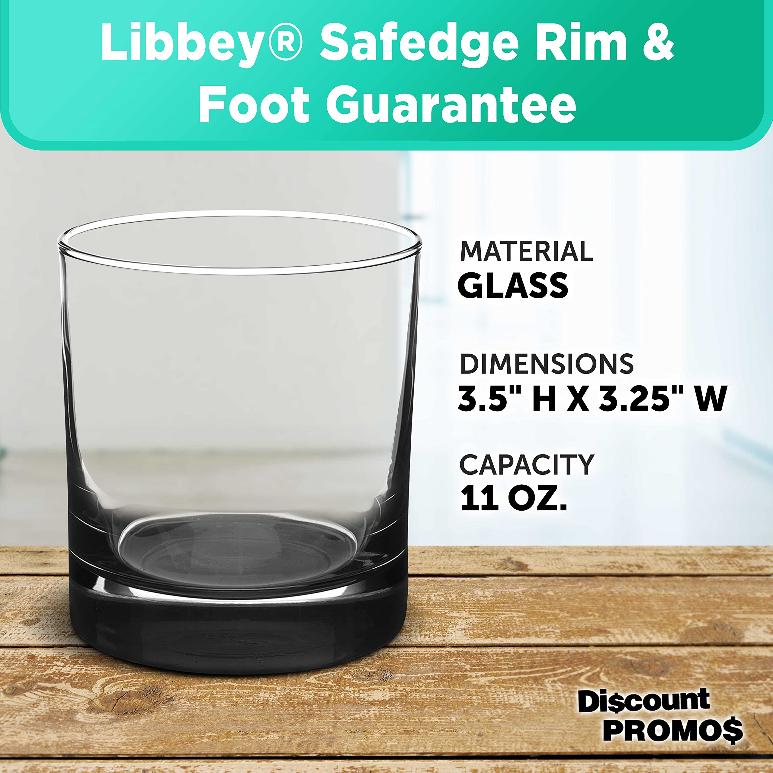 Whiskey Glasses by Libbey 10 oz. Set of 10, Bulk Pack - Heavy Base Old Fashioned Glass, Perfect for Scotch, Bourbon, Whiskey, Cocktail - Black