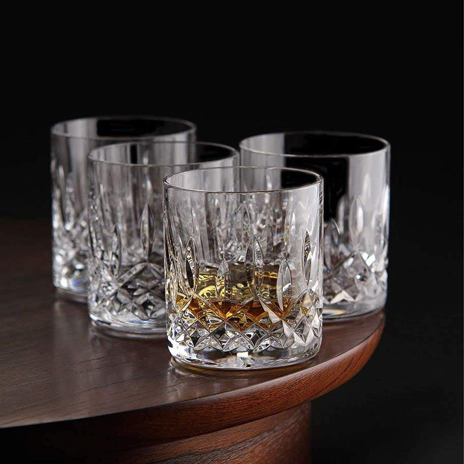 Le'raze Double Old Fashioned Glasses, Posh Crystal Collection, Perfect for serving scotch, whiskey or mixed drinks (Set of 6-11Oz DOF Glasses)