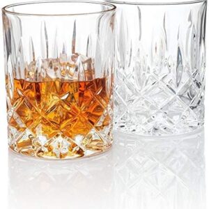 Le'raze Double Old Fashioned Glasses, Posh Crystal Collection, Perfect for serving scotch, whiskey or mixed drinks (Set of 6-11Oz DOF Glasses)