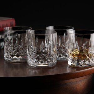 Le'raze Double Old Fashioned Glasses, Posh Crystal Collection, Perfect for serving scotch, whiskey or mixed drinks (Set of 6-11Oz DOF Glasses)