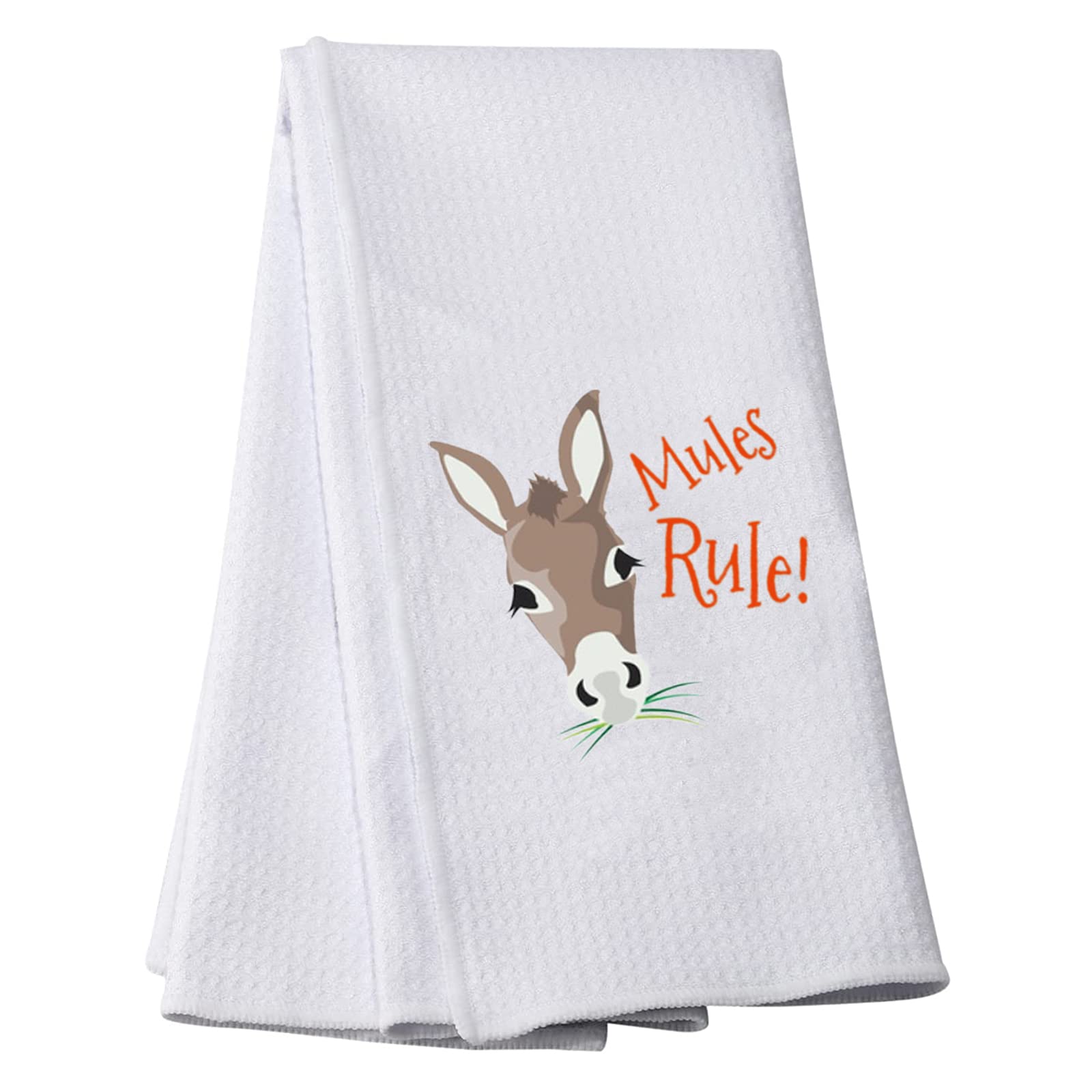 MEIKIUP Funny Mule Kitchen Towel Mule Lover Gift Backyard Farmer Gift Donkey Mule Girl Gift Mules Rule Hostess Towel Housewarming Gift (Mules Rule Towel)