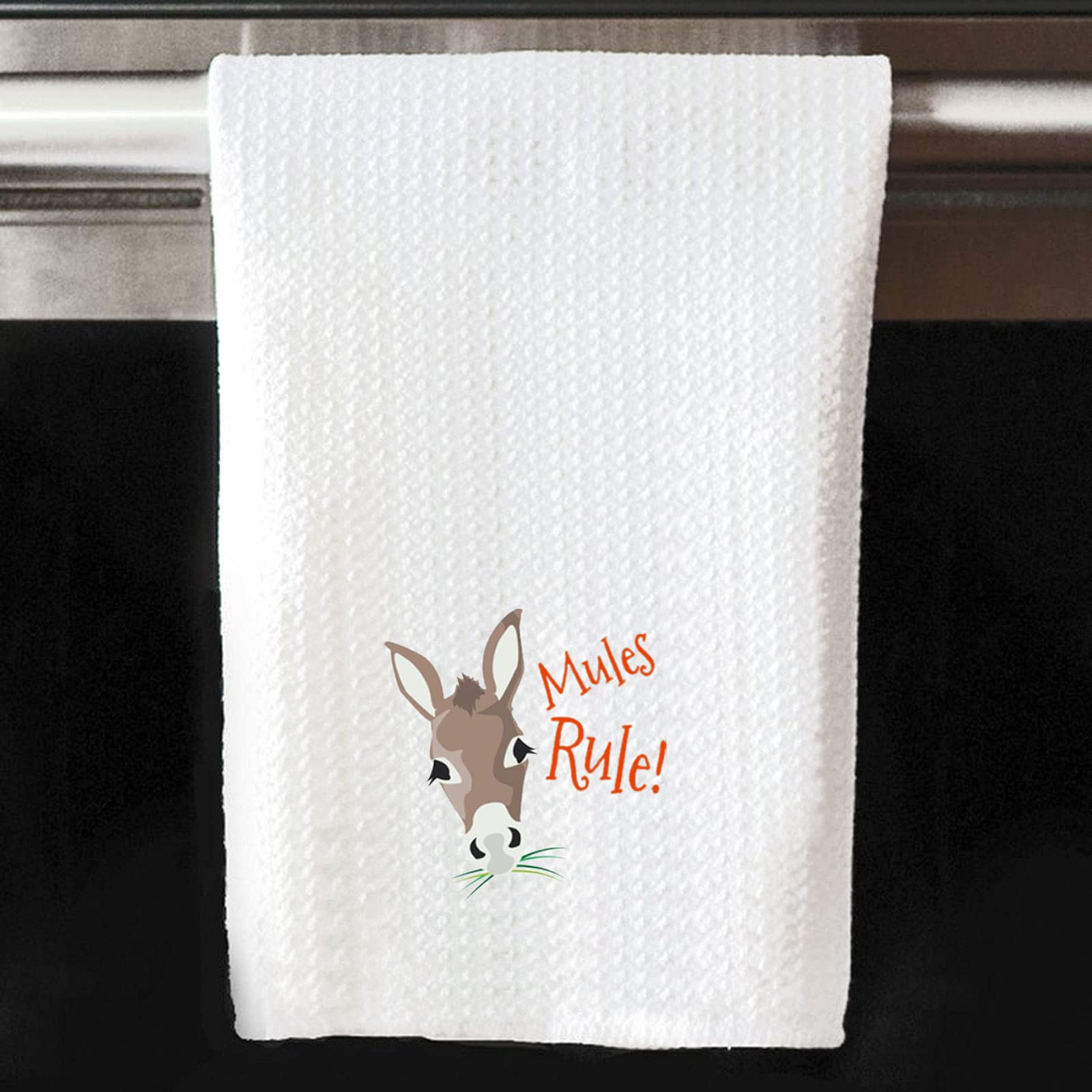 MEIKIUP Funny Mule Kitchen Towel Mule Lover Gift Backyard Farmer Gift Donkey Mule Girl Gift Mules Rule Hostess Towel Housewarming Gift (Mules Rule Towel)