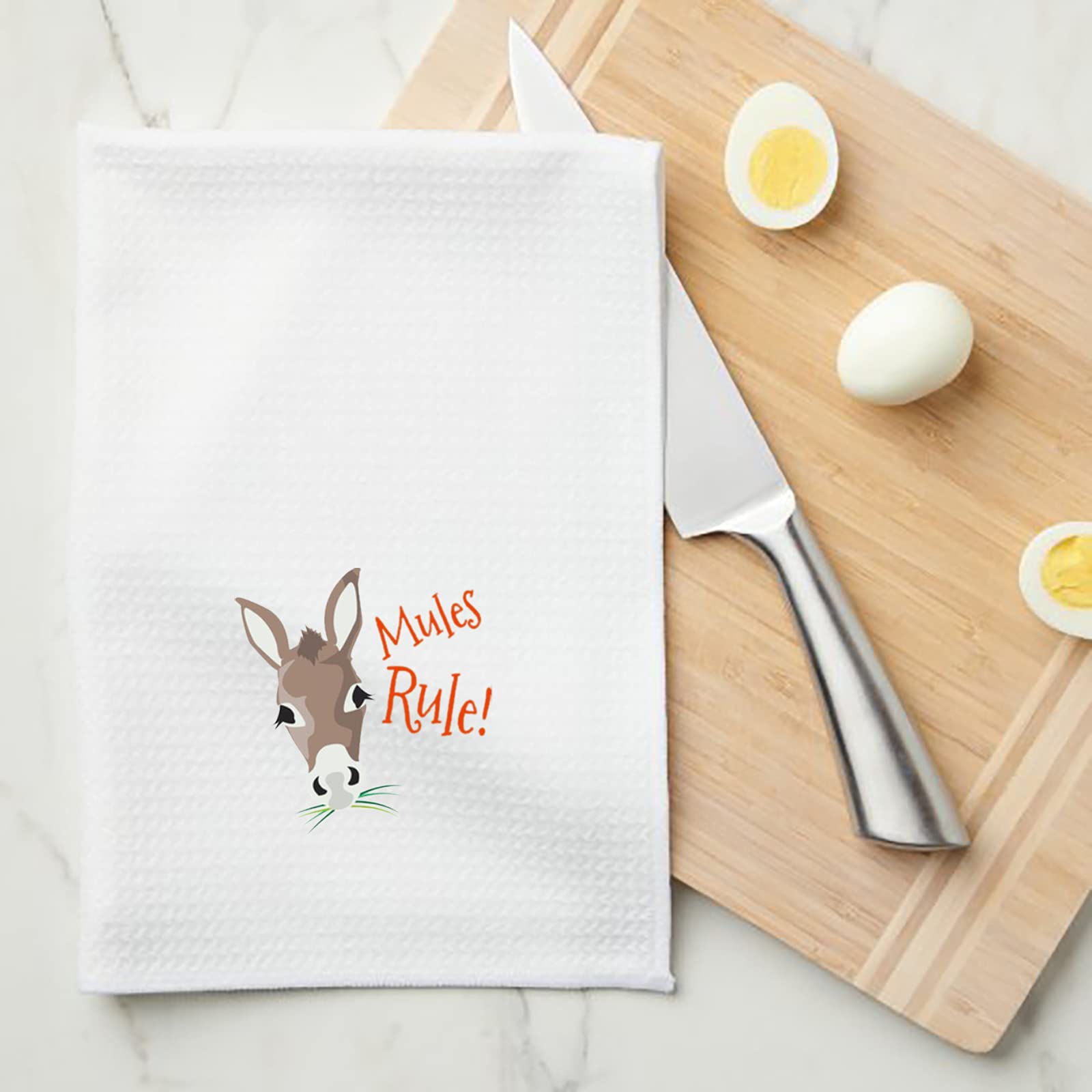 MEIKIUP Funny Mule Kitchen Towel Mule Lover Gift Backyard Farmer Gift Donkey Mule Girl Gift Mules Rule Hostess Towel Housewarming Gift (Mules Rule Towel)