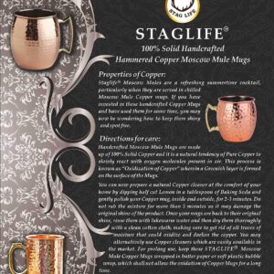 Staglife Black Moscow Mule Copper Mugs - 16 Oz [Set of 2] + 20 Oz [Set of 2]