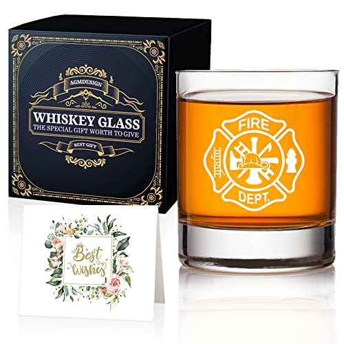 AGMdesign, Double sided Good Day Bad Day Don't Even Ask Fire Department Firefighter Whiskey Glasses, Whiskey Lovers Gifts for Him, Fire Department, Firefighters