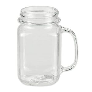 G.E.T. Shatterproof Plastic Mason Jars Style Drinking Glasses with Handles, 16 Ounce, 5" Tall, Clear (Set of 4)