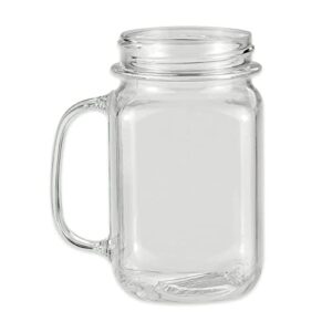 G.E.T. Shatterproof Plastic Mason Jars Style Drinking Glasses with Handles, 16 Ounce, 5" Tall, Clear (Set of 4)