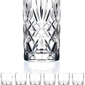 Set of 6 CRYSTAL HIGHBALL Durable Drinking glasses Limited Edition Glassware Drinkware Cups/coolers (11oz)