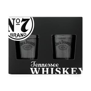 Jack Daniels Official - Jack Daniels Whiskey Glasses, Set of 2 Licensed Jack Daniel's Old No 7 Branded Glass Whiskey Tumbler 330 ml - 11oz Premium Whisky Glass Set - Jack Daniels Gifts for Men, Women