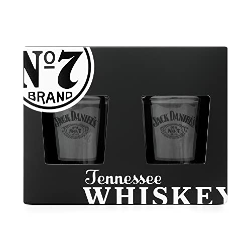 Jack Daniels Official - Jack Daniels Whiskey Glasses, Set of 2 Licensed Jack Daniel's Old No 7 Branded Glass Whiskey Tumbler 330 ml - 11oz Premium Whisky Glass Set - Jack Daniels Gifts for Men, Women