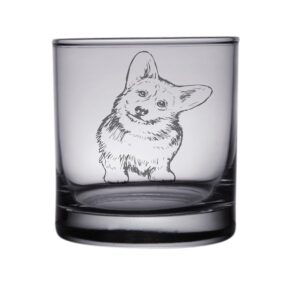 hullspeed designs corgi butt - 2 sided engraved rocks & whiskey glasses (set of 2)