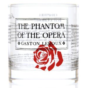 Well Told Classic Literature Rocks Glass - The Phantom of the Opera by Gaston Leroux - Old Fashioned Whiskey Glass Gift for Book Lovers (11 oz)