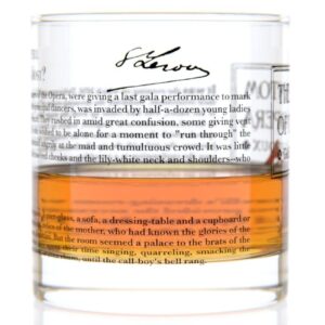 Well Told Classic Literature Rocks Glass - The Phantom of the Opera by Gaston Leroux - Old Fashioned Whiskey Glass Gift for Book Lovers (11 oz)