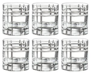 barski tumbler glass - double old fashioned - set of 6 - glasses - designed dof crystal glass tumblers - for whiskey - bourbon - water - beverage - drinking glasses - 11.5 oz. - made in europe