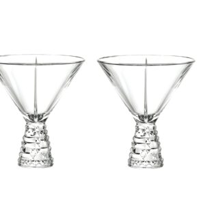 Nachtmann Punk Collection Cocktail Coupe Glasses, Set of 2, Studded Textured Crystal Glass Stem, Perfect for Drinking Champagne, Sweet Wine, Martini, and Cosmopolitan