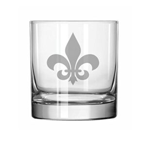 11 oz rocks whiskey highball glass fleur-de-lis