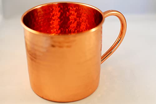 Alchemade 100% Pure Copper Hammered 16 Oz Mug - Perfect Cup For Moscow Mules, Other Cocktails, Or Your Favorite Beverage - Keeps Drinks Colder, Longer