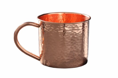 Alchemade 100% Pure Copper Hammered 16 Oz Mug - Perfect Cup For Moscow Mules, Other Cocktails, Or Your Favorite Beverage - Keeps Drinks Colder, Longer