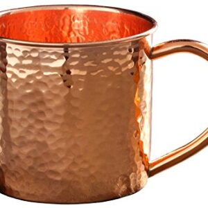 Alchemade 100% Pure Copper Hammered 16 Oz Mug - Perfect Cup For Moscow Mules, Other Cocktails, Or Your Favorite Beverage - Keeps Drinks Colder, Longer