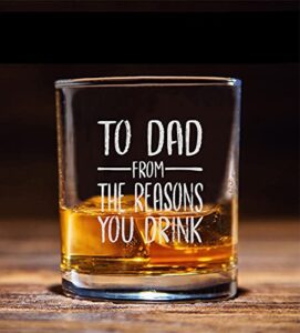 neenonex to dad from the reason old fashion rocks glass - funny dad gift from daughter son kids birthday fathers day gift