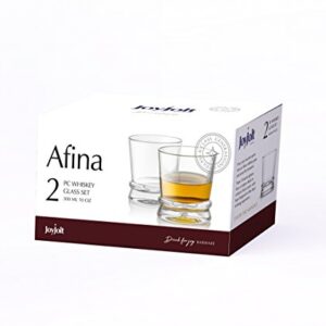 JoyJolt Afina Scotch Glasses, Old Fashioned Whiskey Glasses 10-Ounce, Ultra Clear Whiskey Glass for Bourbon and Liquor Set Of 2 Glassware