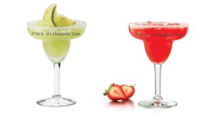 personalized margarita glass set of 2, 12 oz