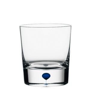 Orrefors Intermezzo 8.3 Ounce Old Fashioned/Whiskey Glass, 1 Count (Pack of 1), Clesr/Blue