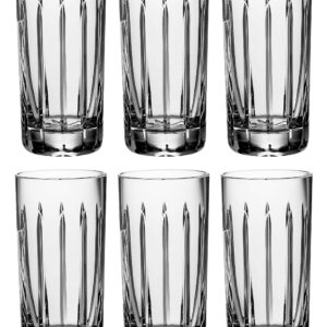 Crystal Highball Tumbler - Glass - Set of 6 - HB Tumblers - Hiball Glasses - Hand Cut Crystal - Drinking Tumblers - for Water - Juice - Wine - Beer and Cocktails - 15 oz. - by Barski - Made in Europe