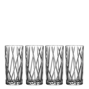 orrefors city 11.6 ounce highball glass, set of 4