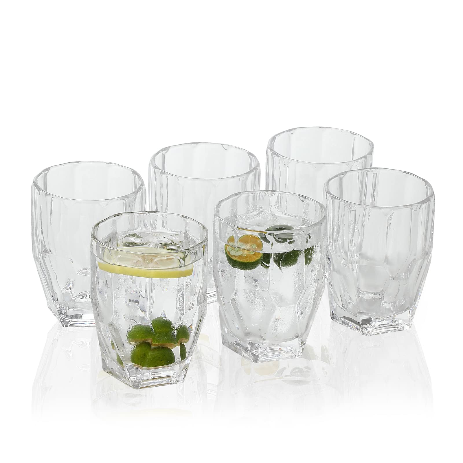 1500° C TABLETOP Water Glasses 10 oz. set of 6 from 3.07 * 3.9", Clear Everyday Use Tumblers Glasses Cups for Water Juice Beverage Soda Milk Coke Cocktail Whisky for Home Bar Party Resturant