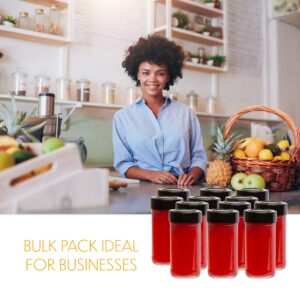 Upper Midland Products 35 PACK BULK | 4 Oz Glass Juice Bottles With Caps, 35 Mini Shot Smoothie Small Glass Bottles Containers With Black Plastic Lids For Juicing