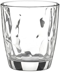 bormioli rocco diamond double old fashioned glasses, clear, set of 6, 13-1/4 ounce