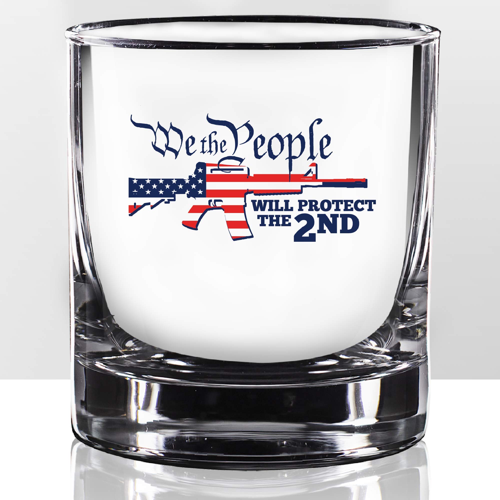 Lucky Shot - We The People Will Protect the 2nd Whiskey Glass | Independence Day Gift | American USA Patriotic Scotch Glass Gift | Retirement Gift for Him (11 oz)