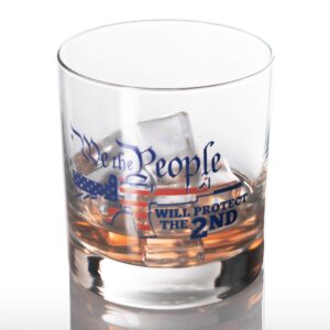 Lucky Shot - We The People Will Protect the 2nd Whiskey Glass | Independence Day Gift | American USA Patriotic Scotch Glass Gift | Retirement Gift for Him (11 oz)