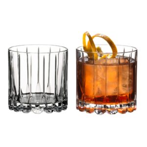 Riedel Personalized Crystal Rocks Glass Pair, Set of 2 Custom Engraved Rocks Glasses for Whiskey, Mixed Drinks and Cocktails on the Rocks, Home Bar Accessories