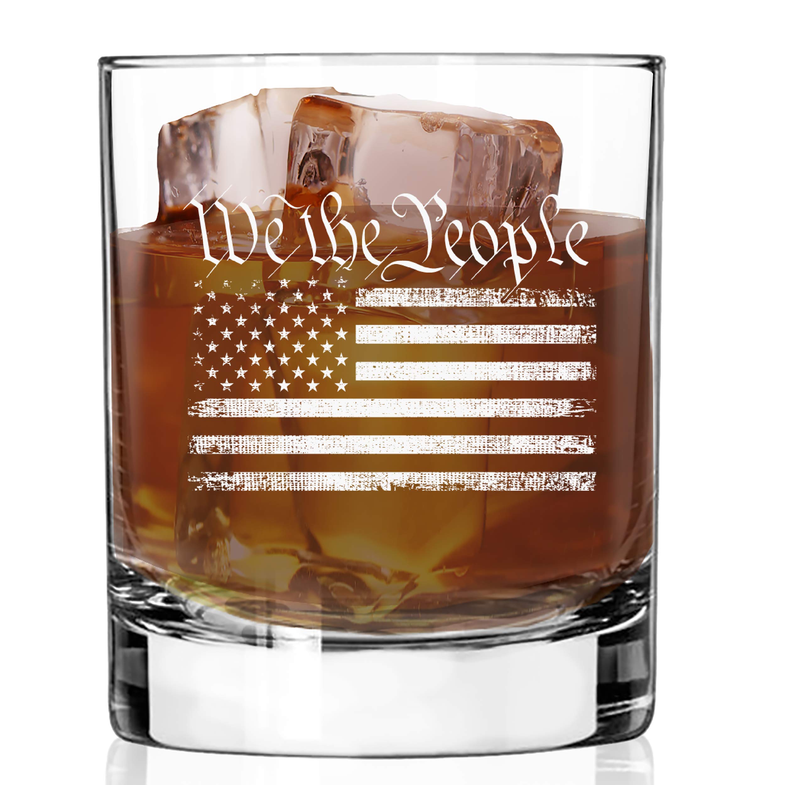 Lucky Shot - We The People American Flag Whiskey Glass | United States Constitution | America USA Patriotic Wine Glass Gift | Patriot Glass (11 oz)