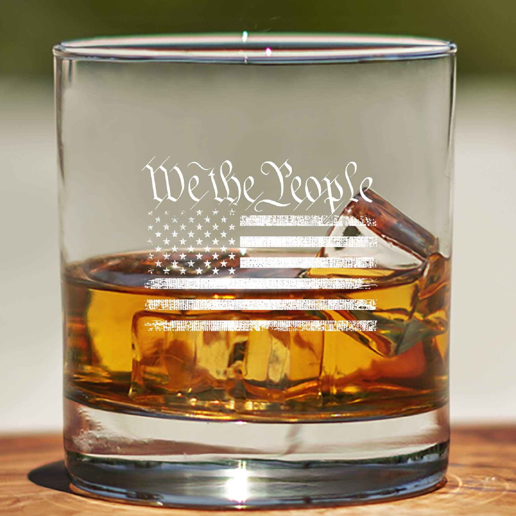 Lucky Shot - We The People American Flag Whiskey Glass | United States Constitution | America USA Patriotic Wine Glass Gift | Patriot Glass (11 oz)