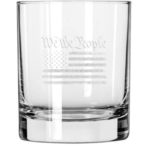 Lucky Shot - We The People American Flag Whiskey Glass | United States Constitution | America USA Patriotic Wine Glass Gift | Patriot Glass (11 oz)