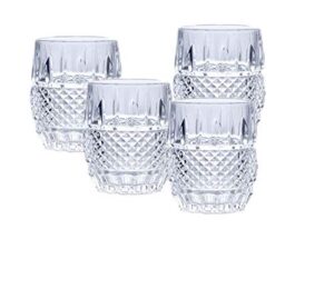 mikasa delano double old-fashioned glass, 10oz, fine crysrtal, set of 4