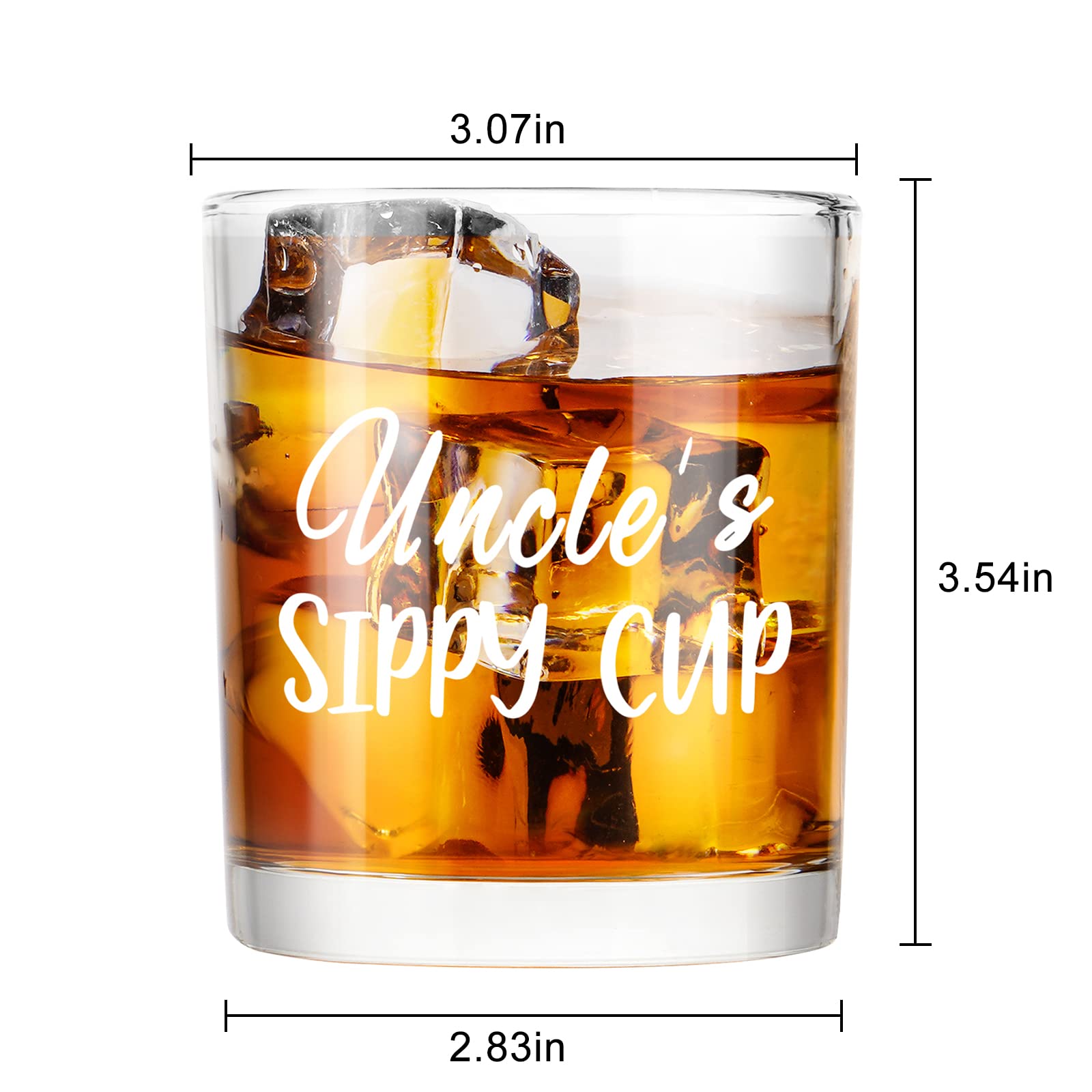 Modwnfy Funny Uncle’s Sippy Cup Whiskey Glass, Uncle Gift Old-Fashioned Glass for Men Uncle on Birthday Christmas Father’s Day, Novelty Uncle Rock Glass from Aunt Nephew Niece, 10 Oz