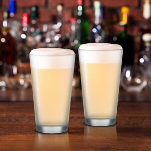 DISCOUNT PROMOS 10 Frosted Pint Glasses Set, 16 oz. - Barware, Mixing Glass, Durable - Frosted